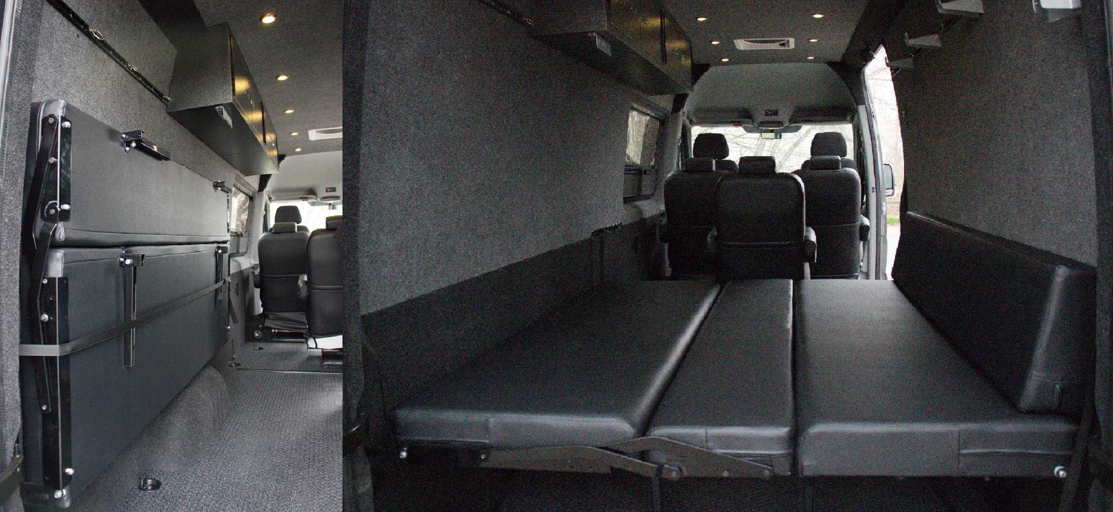 folding-side-mount-bed-vanworks - Gecko Adventure Vans